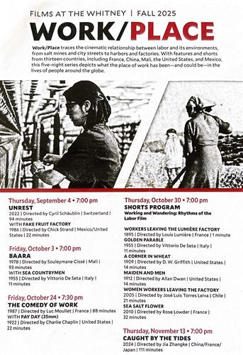 “Work/Place” Film Series at the Whitney Humanities Center ...